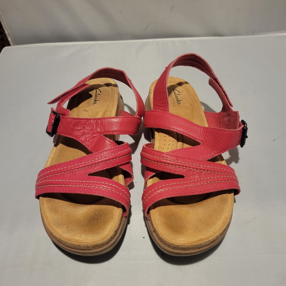 Clarks Collection Brynn Step Adjustable Pink Leather … - Gem